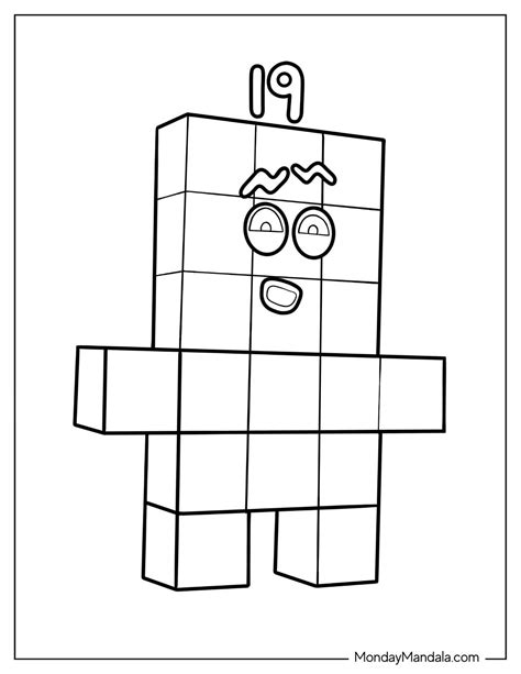 Number 19 Coloring Pages