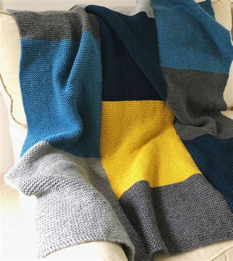 Modern Easy To Knit Multi Color Blanket Knitting Pattern For Lion Brand Basic Stitch Yarn Artofit