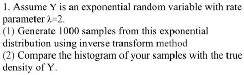 1 Assume Y Is An Exponential Random Variable With Rate Parameter 12