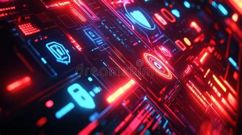 Futuristic Glowing Cybersecurity Interface Protecting Sensitive Data