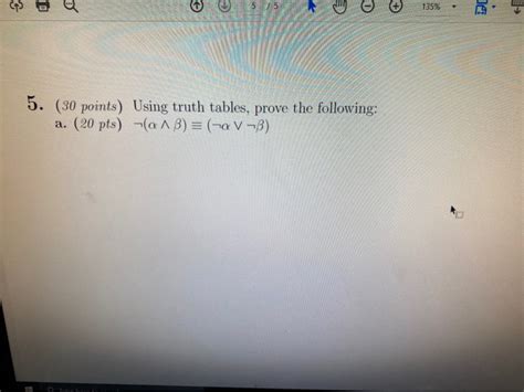 Solved ☺ ☺ 575 dl o 35% , 5. (30 points) Using truth tables, | Chegg.com