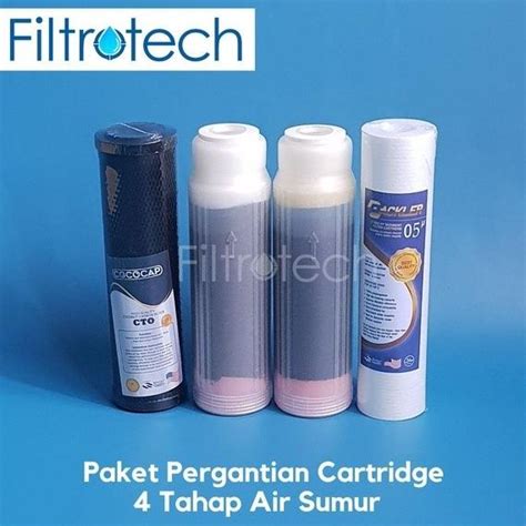Jual Cod Paket Catridge Filter Air Sumur Besi Tinggi 4 Tahap Cod