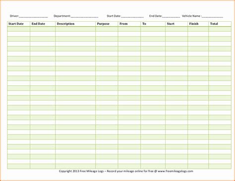 Fuel Log Book Template Excel