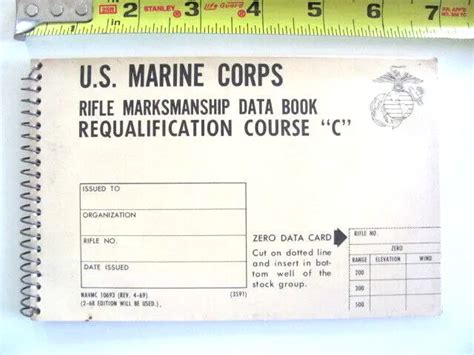 Marine Corps Vietnam Era Rifle Marksmanship Data Book Usmc