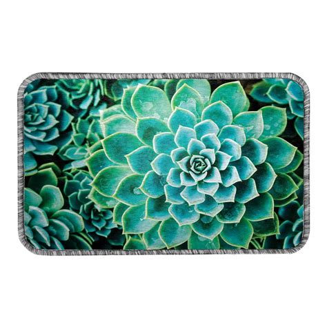 Succulents Chenille Rug 1m X 60cm Sand Colour Edging Buy Online