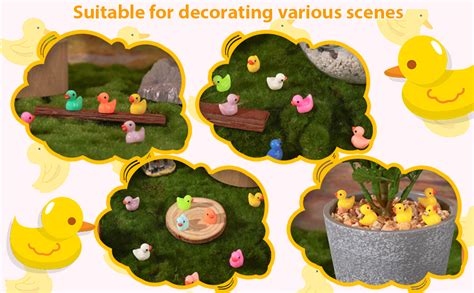 Hequ 100 Pcs Mini Resin Ducks Mini Ducks To Hide 10 Colors Tiny