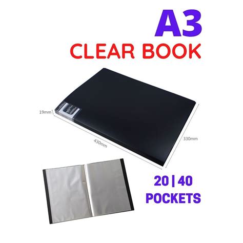 [ A3 Clear Book ] Pp Hard Cover Clear Book Non Refillable Refillable