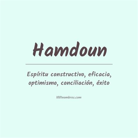 Significado Del Nombre Hamdoun