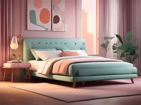 Premium Ai Image Flat Illustration Of Bed