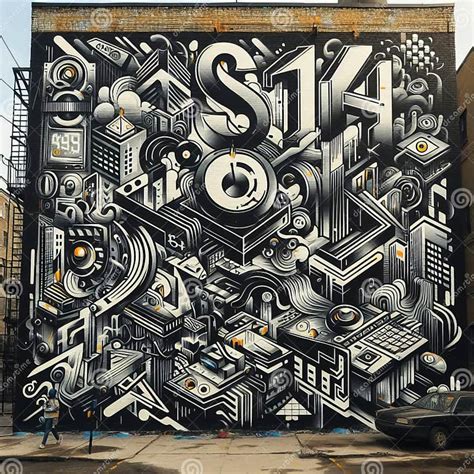 Cool And Edgy Graffiti Inspired Art With Bold Letterin Stock