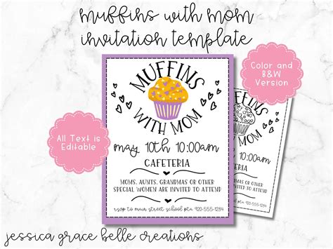 Muffins With Mom Printable Invitation