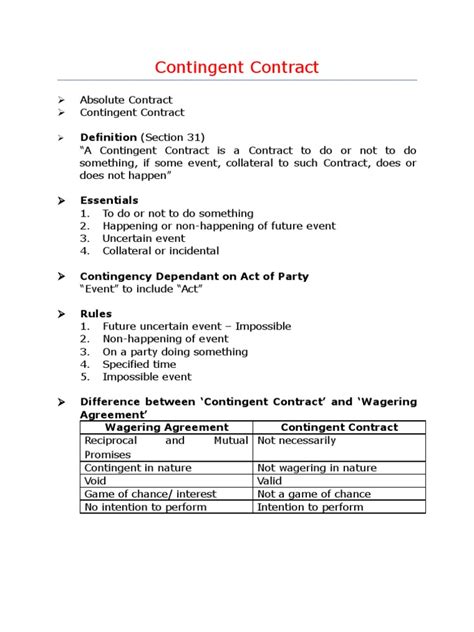 4 Contingent Contract