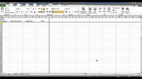 Create A Bookkeeping Spreadsheet Using Microsoft Excel Part Inside