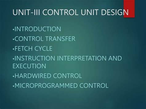 Control Unit Design Pdf