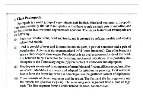 Class Pauropoda Sub Phy Uniramia Zlg 5a05 Stuvia Us