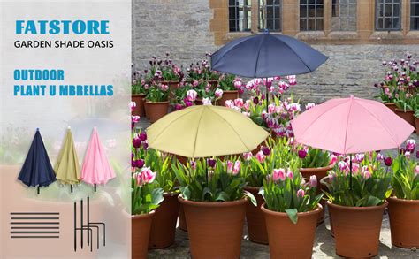 Fatstore 3 Piece Plant Umbrella Set For Outdoor Plants