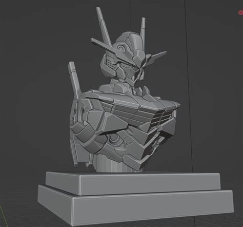 Stl File Aerial Gundam Bust Display 🤖・3d Print Design To Download・cults