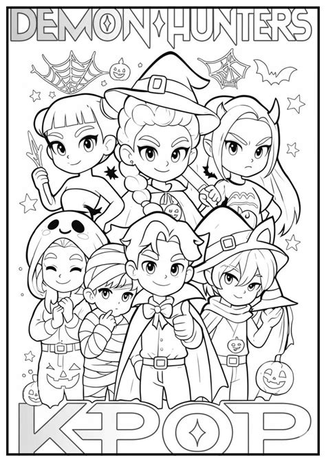 Huntrix Kpop Demon Hunters Coloring Book 120 Pages Coloring Book For