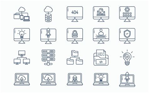software and website development icon set 11083017 vector art at vecteezy