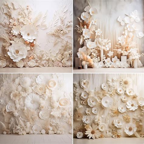 Mehofond Fondo De Fotograf A De Pared De Flores Blancas Bohemias Para