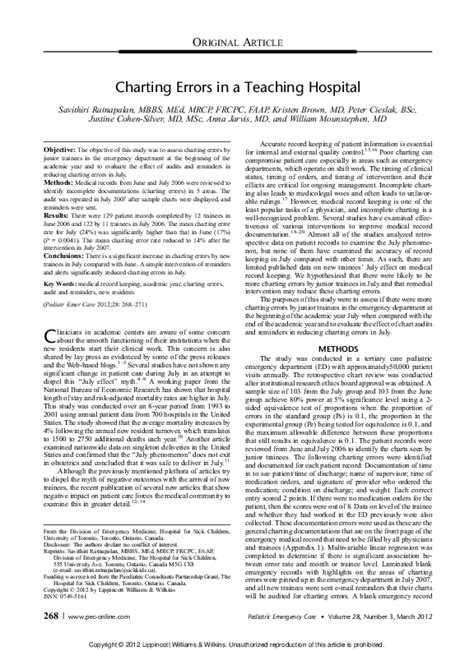 Pdf Charting Errors In A Teaching Hospital