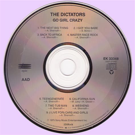 Rockasteria The Dictators Go Girl Crazy 1975 Us Raw Proto Punk