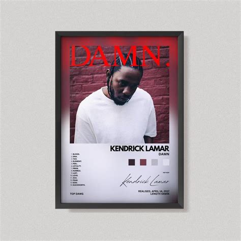Kendrick Lamar Damn Album Cover Posters Sold By Threshing Cryptic