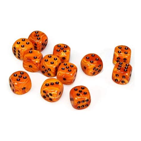Chessex Borealis 16mm D6 Purplewhite Luminary Dice Block 12 Dice