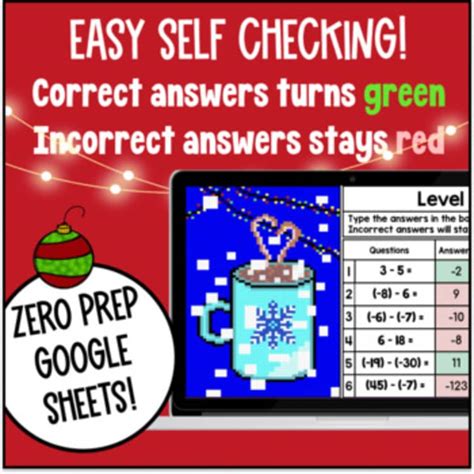 Winter Integer Operations Digital Pixel Art Add Subtract Multiply Divide