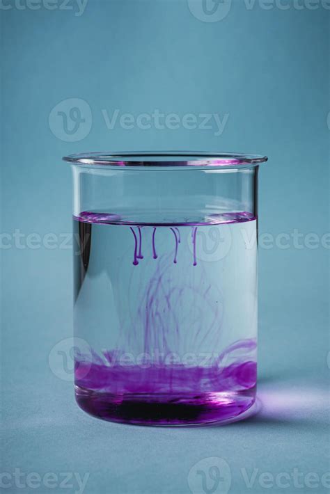 Potassium Permanganate Solution On A Blue Background 49146357 Stock