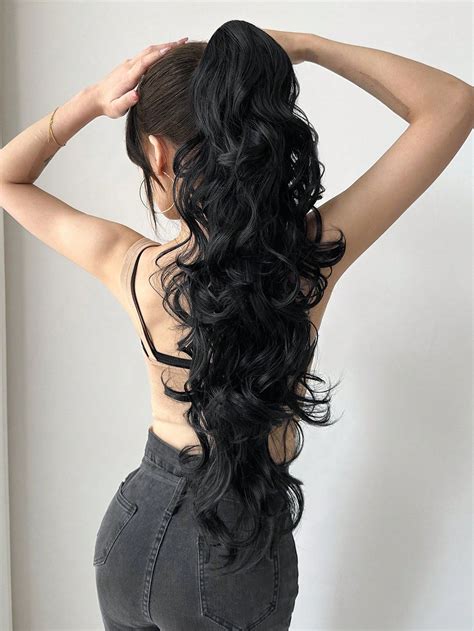 32 Inch Long Body Wave Ponytail Hair Extension Synthetic Heat Resistant