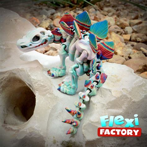 🧑‍🏭 Flexi Factory Skeleton Stegosaurus With 3mf Files Included・ Stl