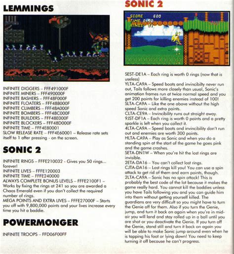 Sonic The Hedgehog 2 16 Bit Uk Megatech Magazine Classic Cheats