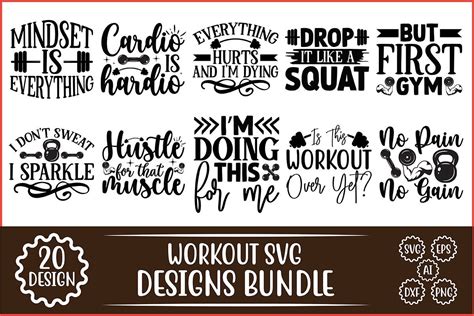 Workout Svg Bundlefitness Svg Graphic By Gfxexprt · Creative Fabrica