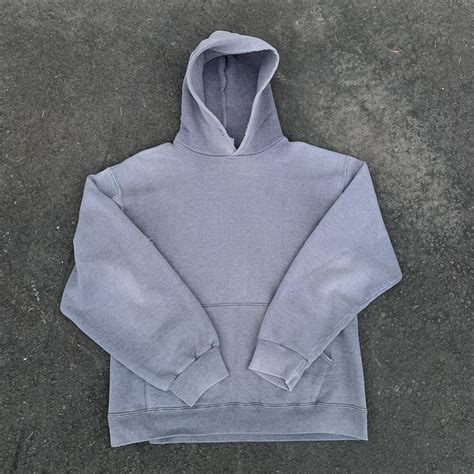 90s Grey Russell Hoodie 90s Russell Blank Depop