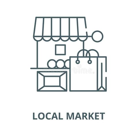 Local Market Vector Line Icon Linear Concept Outline Sign Symbol
