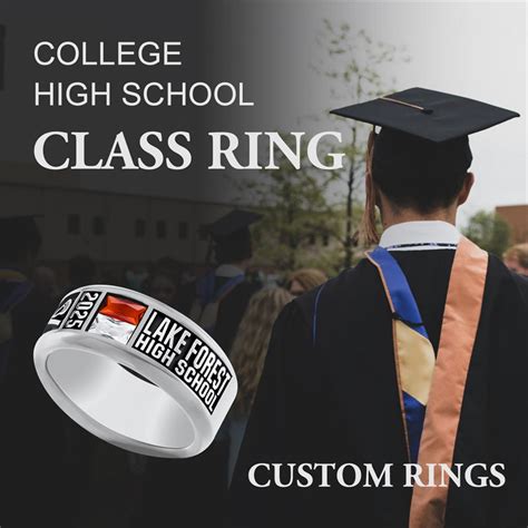 Sterling Silver Personalized High School College Class Ring Graduation