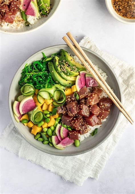 Bol Poke De Thon Ahi Au Sésame Grillé Dash Of Honey Recipe Tuna