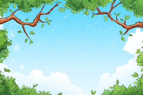 Cartoon Tree Branch Images Background Premium Ai Generated Image
