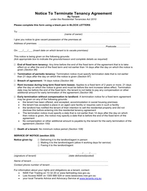 How Long Do You Have To Give Notice To Quit A Tenancy Design Talk
