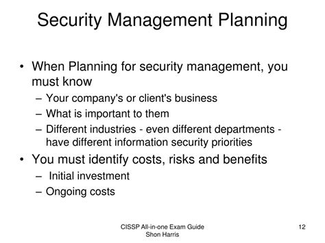 Ppt Security Management Practices Security Management Planning