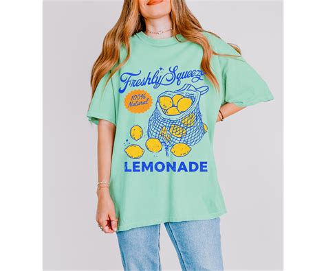 Freshly Squeezed Lemonade T Shirt Fun Summer Tee Citrus Print Shirt