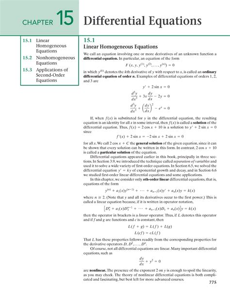 Calculus 9th Ed Purcell Chapter 15 Differential Equations 775 CHAPTER 15 Differential