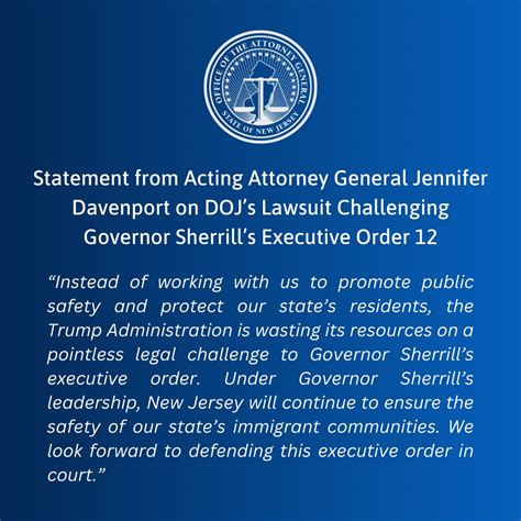 New Statement From Acting Attorney General Jennifer Davenport On Dojs Lawsuit Challenging
