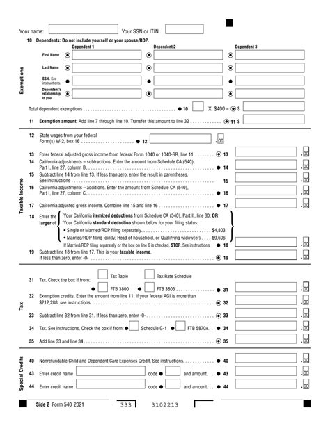 Form 540 2021 Fill Out Sign Online And Download Fillable Pdf