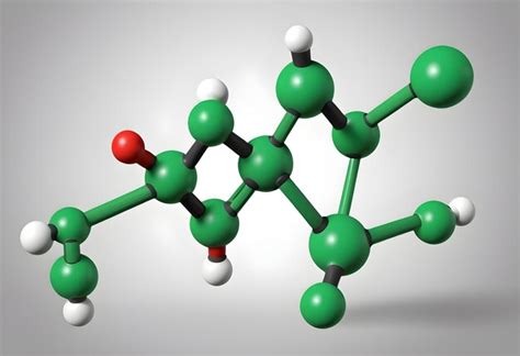 3d Model Of Chloroethane Molecule With Structural Formula Premium Ai