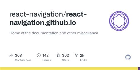 Packages · React Navigationreact · Github