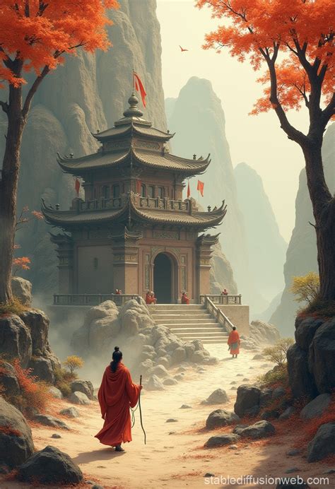 Cute Monkey King In The Ancient Temple Stable Diffusion Online