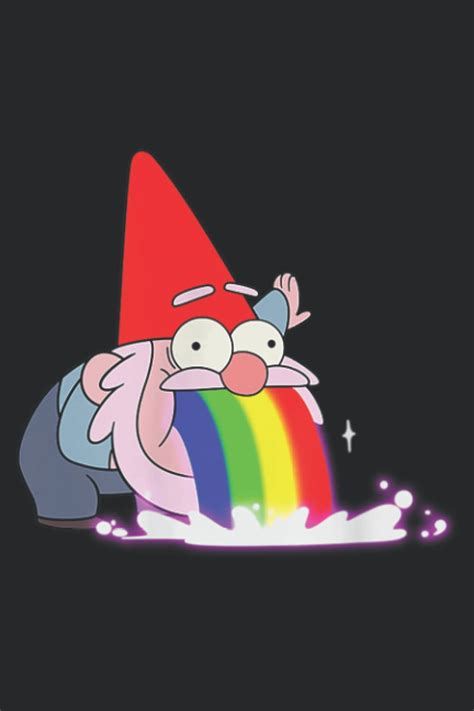 Rainbow Puking Gnome Gravity Inspired Big Dipper Falls Plain Lined