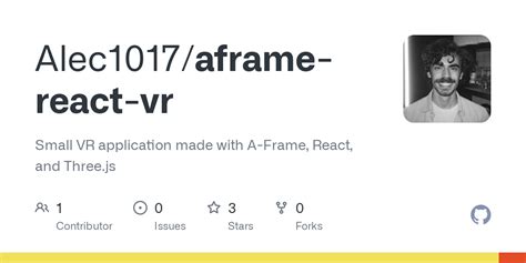 github alec1017 aframe react vr small vr application made with a